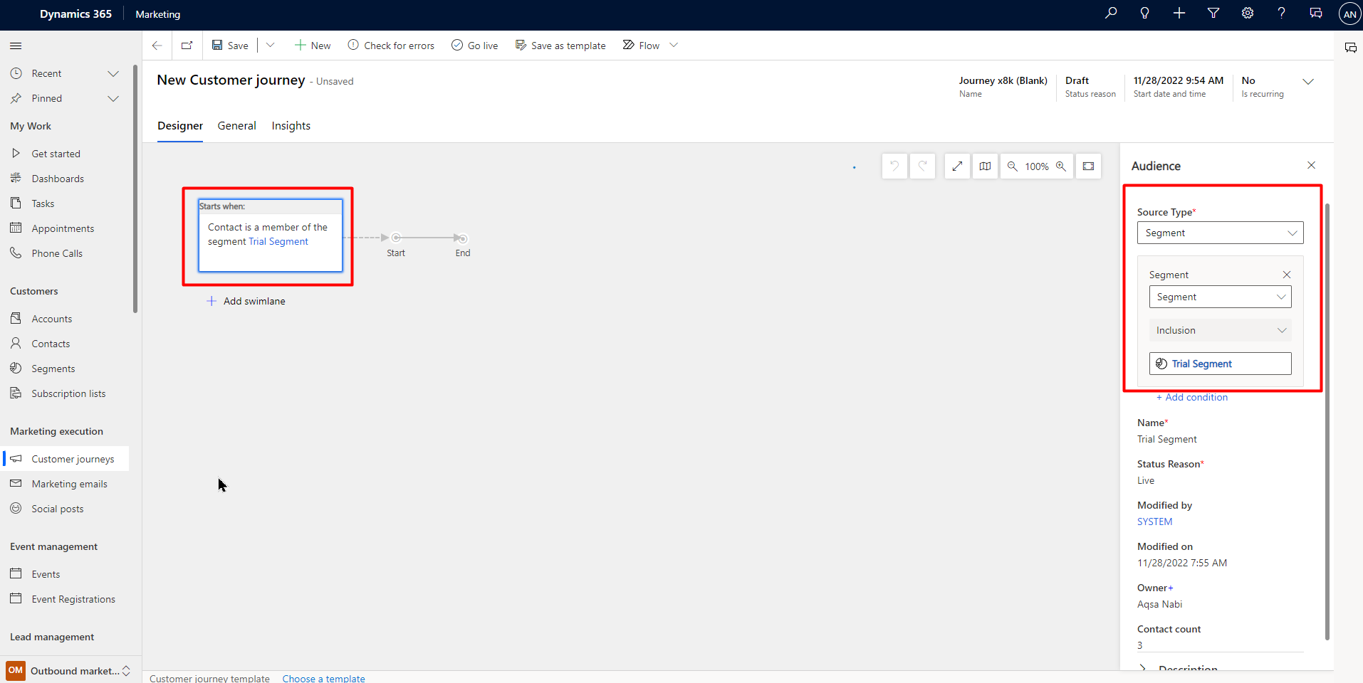Dynamics 365 Marketing Create Customer Journey